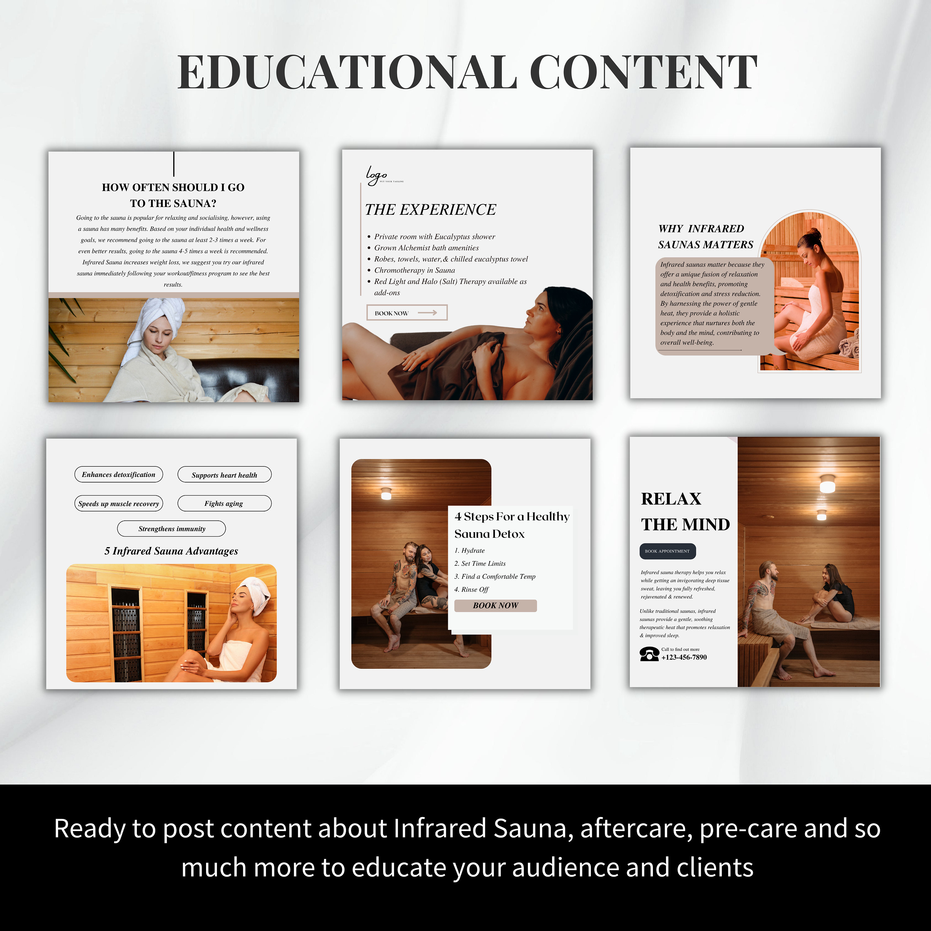 Infrared Sauna Therapy , Instagram Posts, Social Media Templates, Canva ...