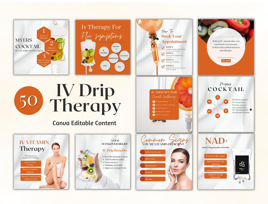 IV Drip Therapy Social Media Canva Template Content Ready - Etsy