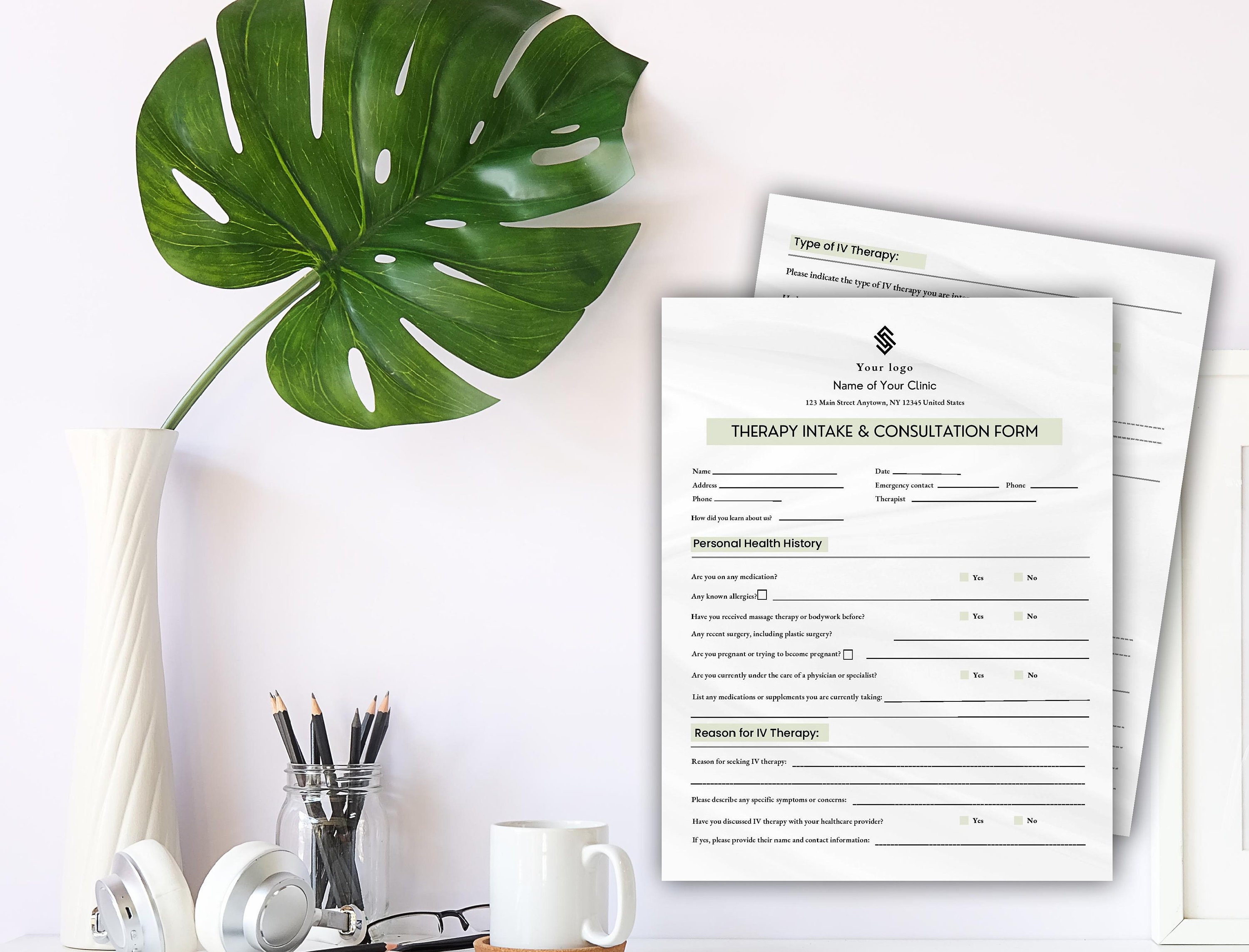 IV Therapy Intake & Consent Form: Canva Editable Template - Etsy