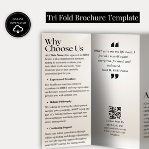 BHRT Tri-fold Brochure Template: Hormone Therapy (edit in Canva) - Etsy