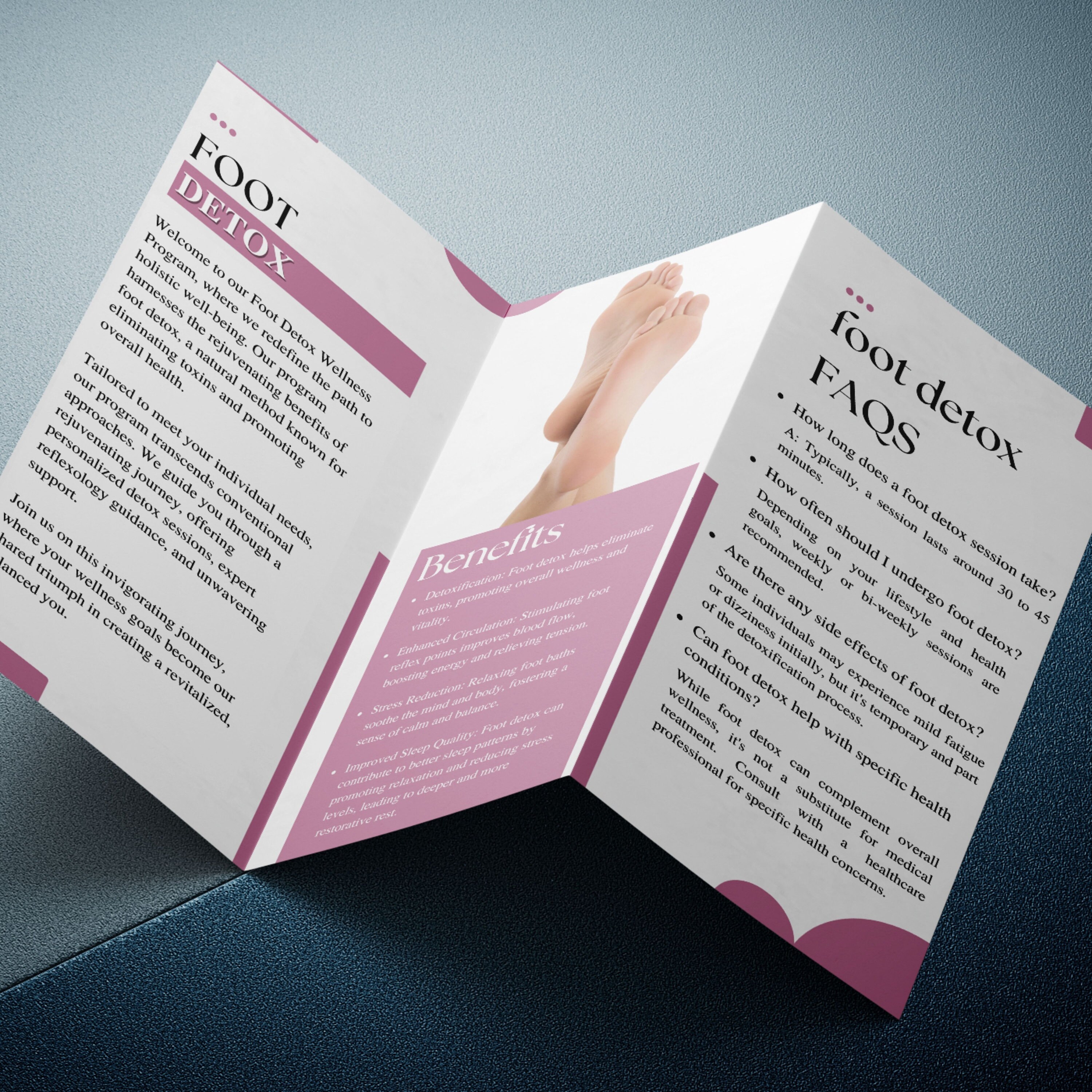 Customizable Trifold Brochure for Foot Detox Service | Promotional ...