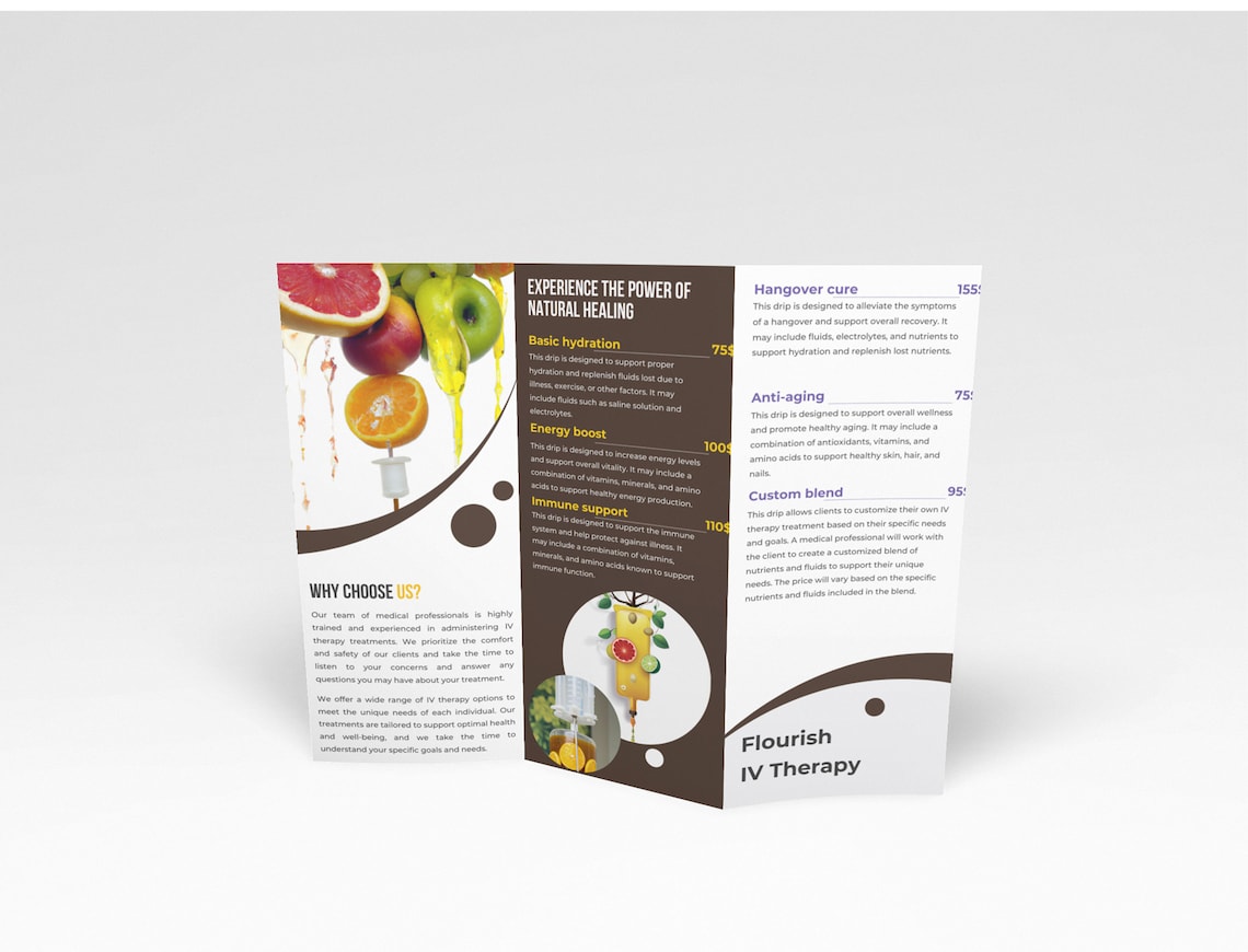 Intravenous Therapy Trifold IV Therapy Marketing Templates IV Therapy ...