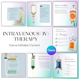 IV Therapy Instagram Templates - Intravenous Canva Editable Templates ...