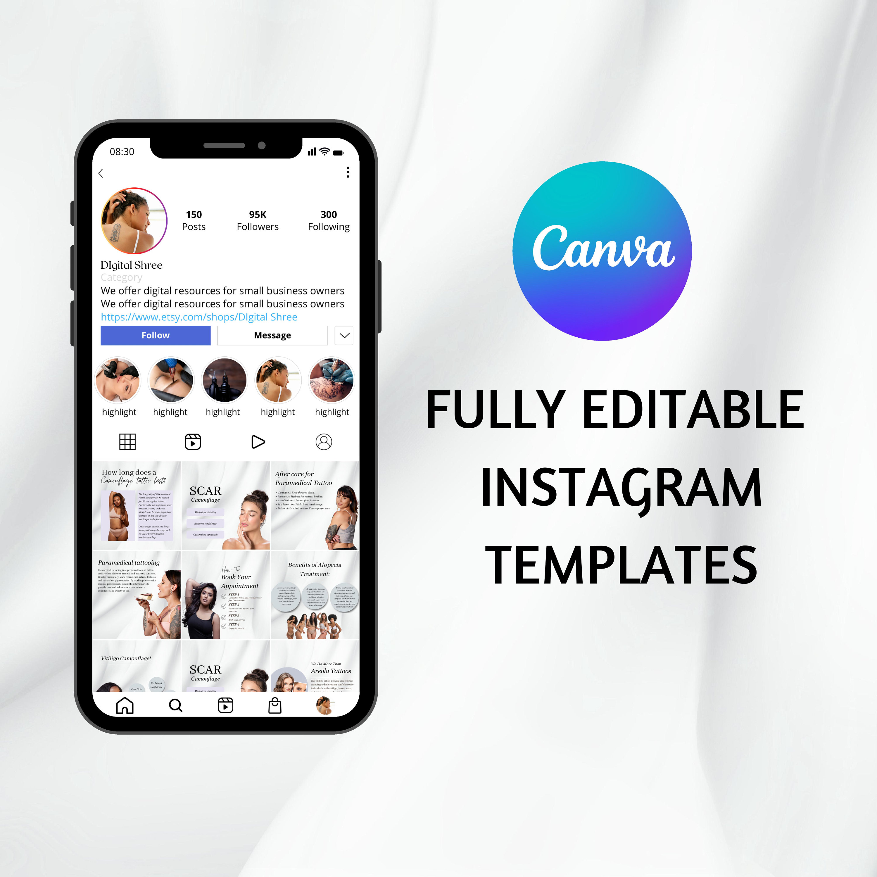 Paramedical Tattoo Templates Areola, Scar Camouflage, PMU Instagram ...