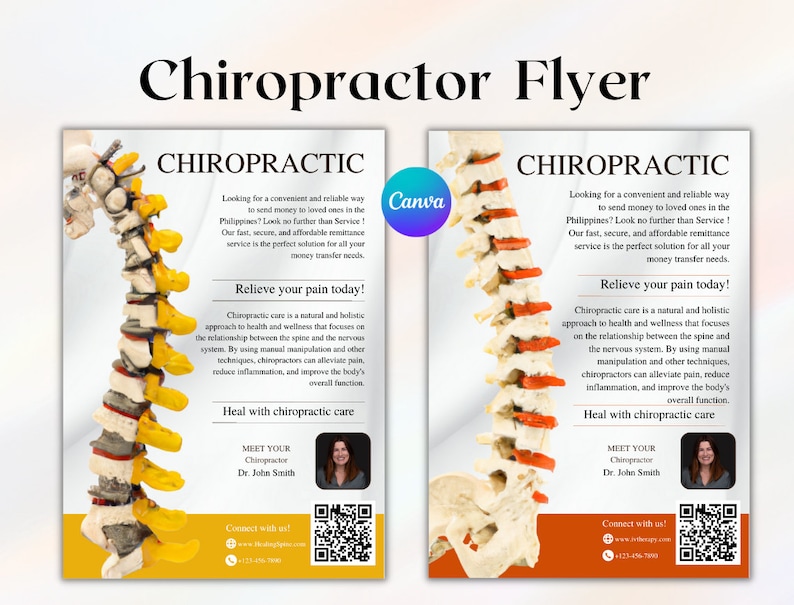 Chiropractor Flyer Canva Template - A4 Size, Editable & Professional - Etsy