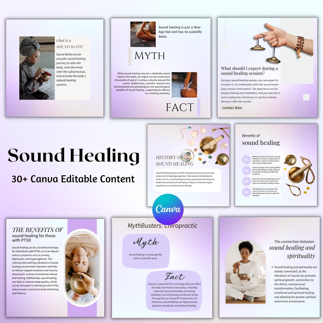 Sound Healing Social Media Templates: Customizable Canva Designs - Etsy