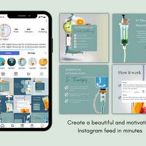 IV Therapy Instagram Templates - Canva Editable Templates - Etsy