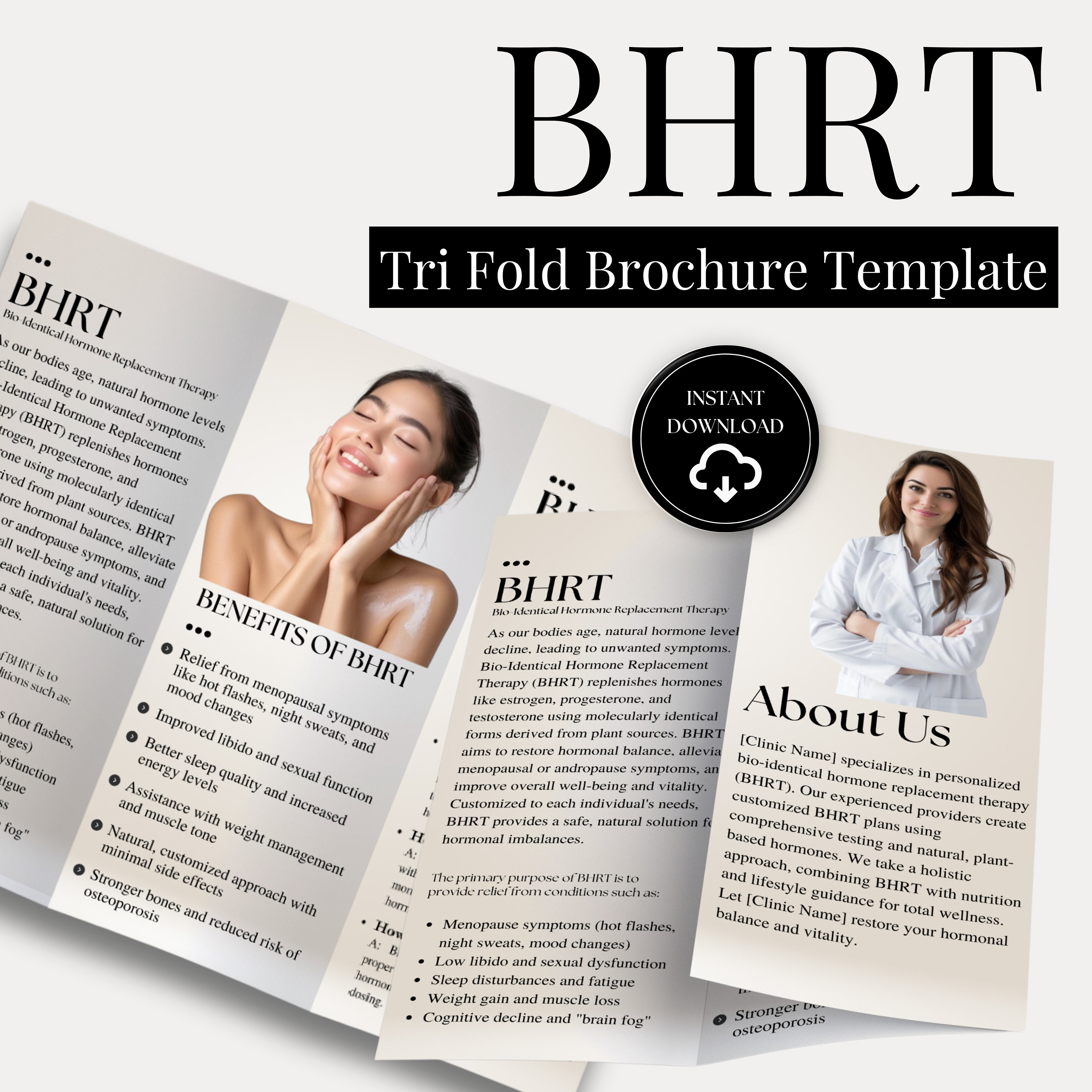 BHRT Tri-fold Brochure Template: Hormone Therapy (edit in Canva) - Etsy
