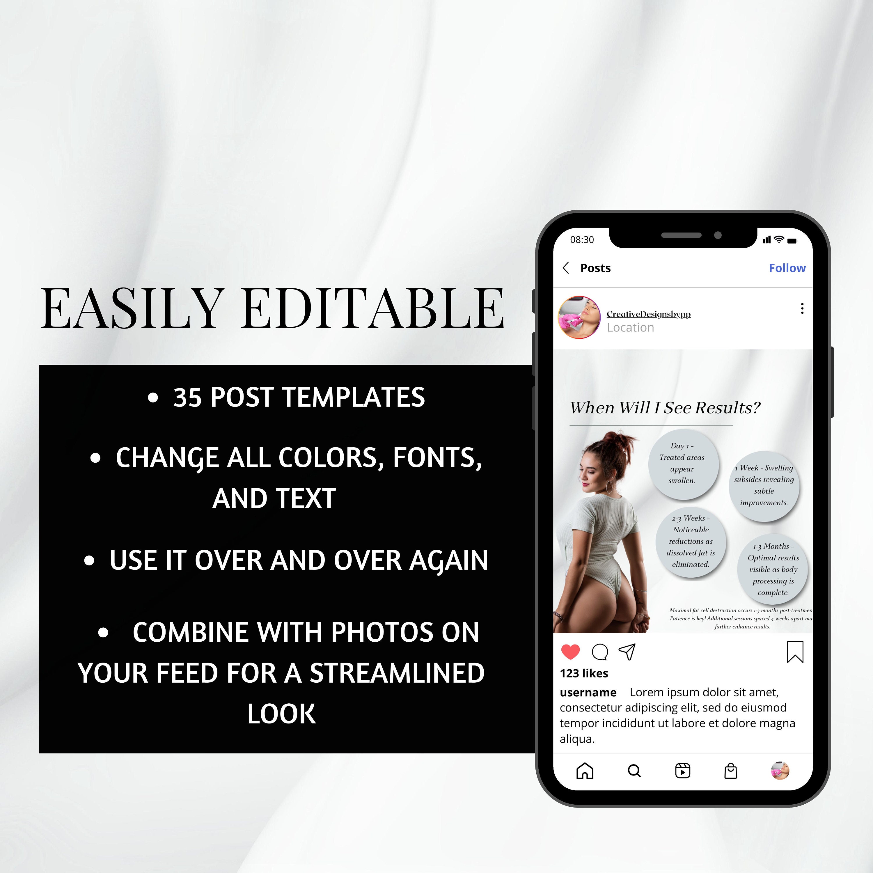 Fat Dissolving Injections Canva Template: Clinic Marketing (editable ...