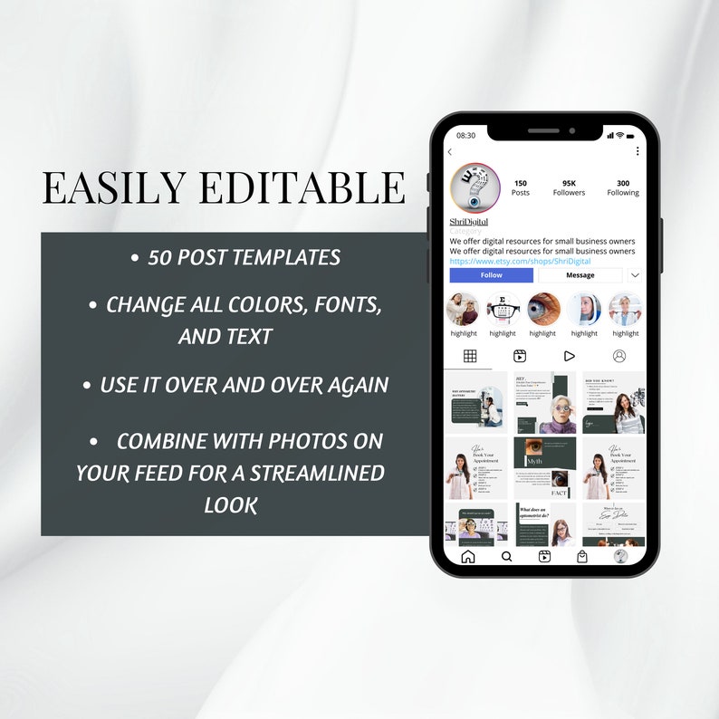 50 Optometry Instagram Post Templates | Optician Branding | Optical ...