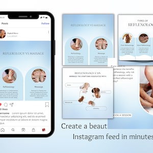 Reflexology Instagram Post Templates: Holistic Canva Designs (30) - Etsy