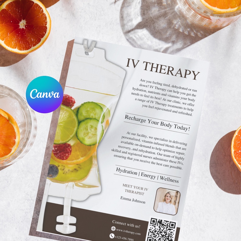 IV Therapy Flyer Template: Editable A4 Canva Design - Etsy