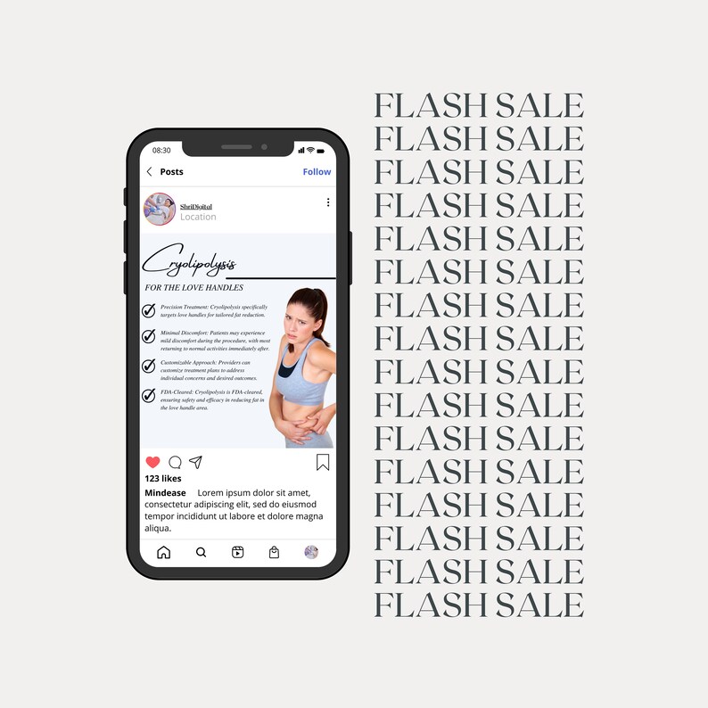 Cryolipolysis Canva Editable Instagram Posts, Cryolipolysis Flyer ...