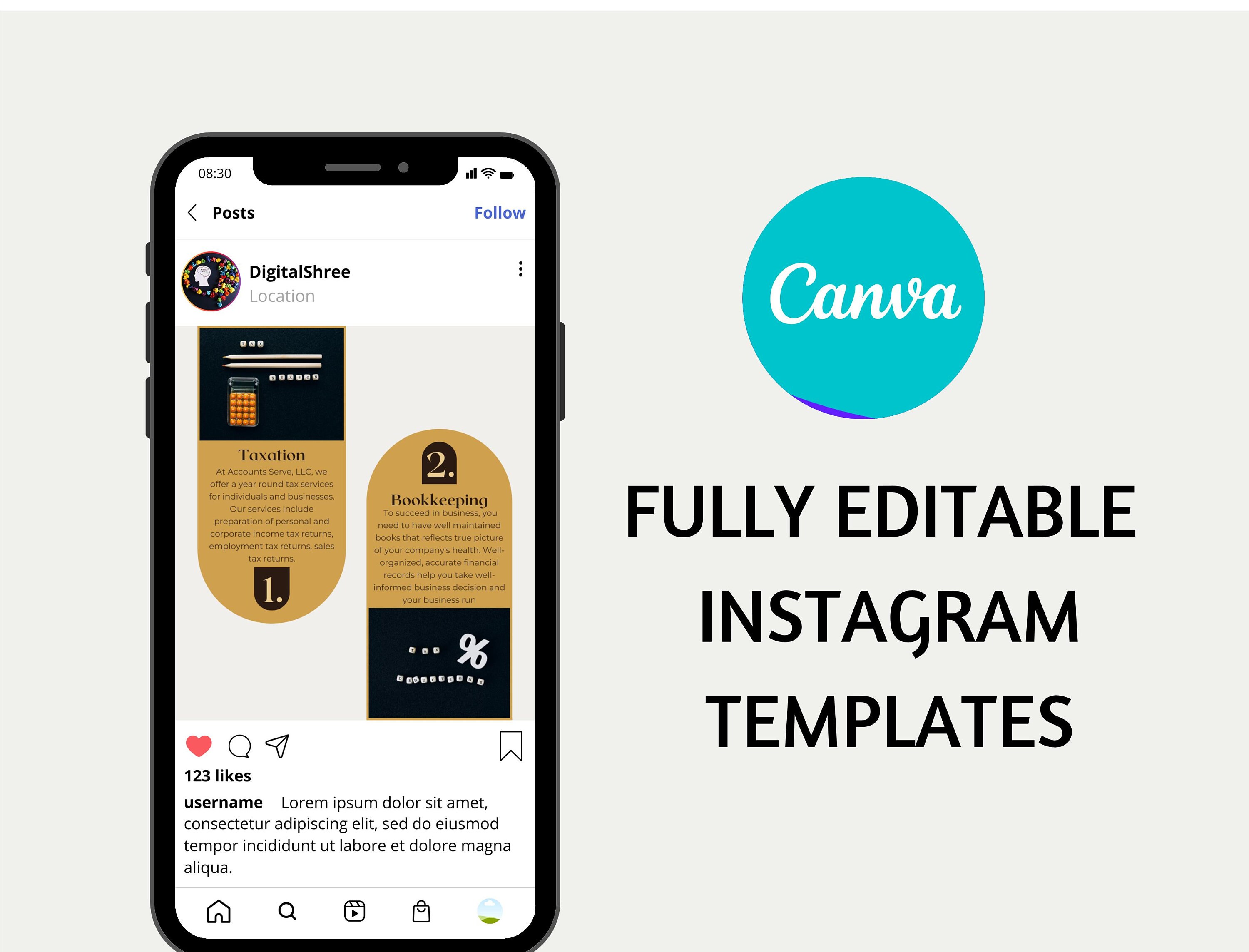 115 Instagram Post Templates for Accountants Bookkeepers Creative ...