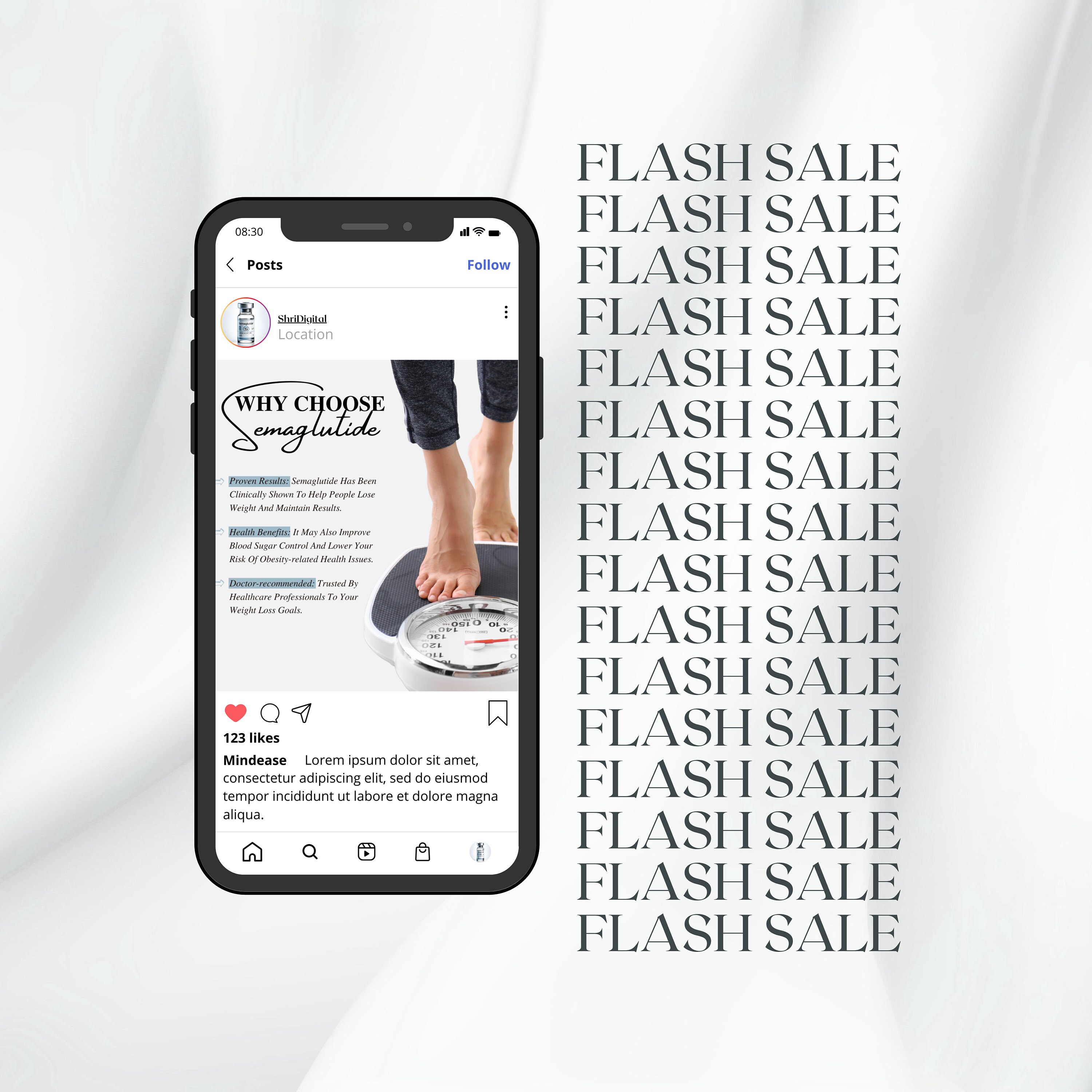 Semaglutide Weight Loss Instagram Posts: Canva Template (instant ...