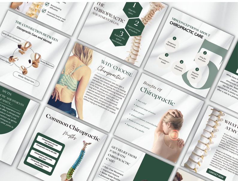 50 Chiropractor Social Media Posts Editable Canva Templates - Etsy