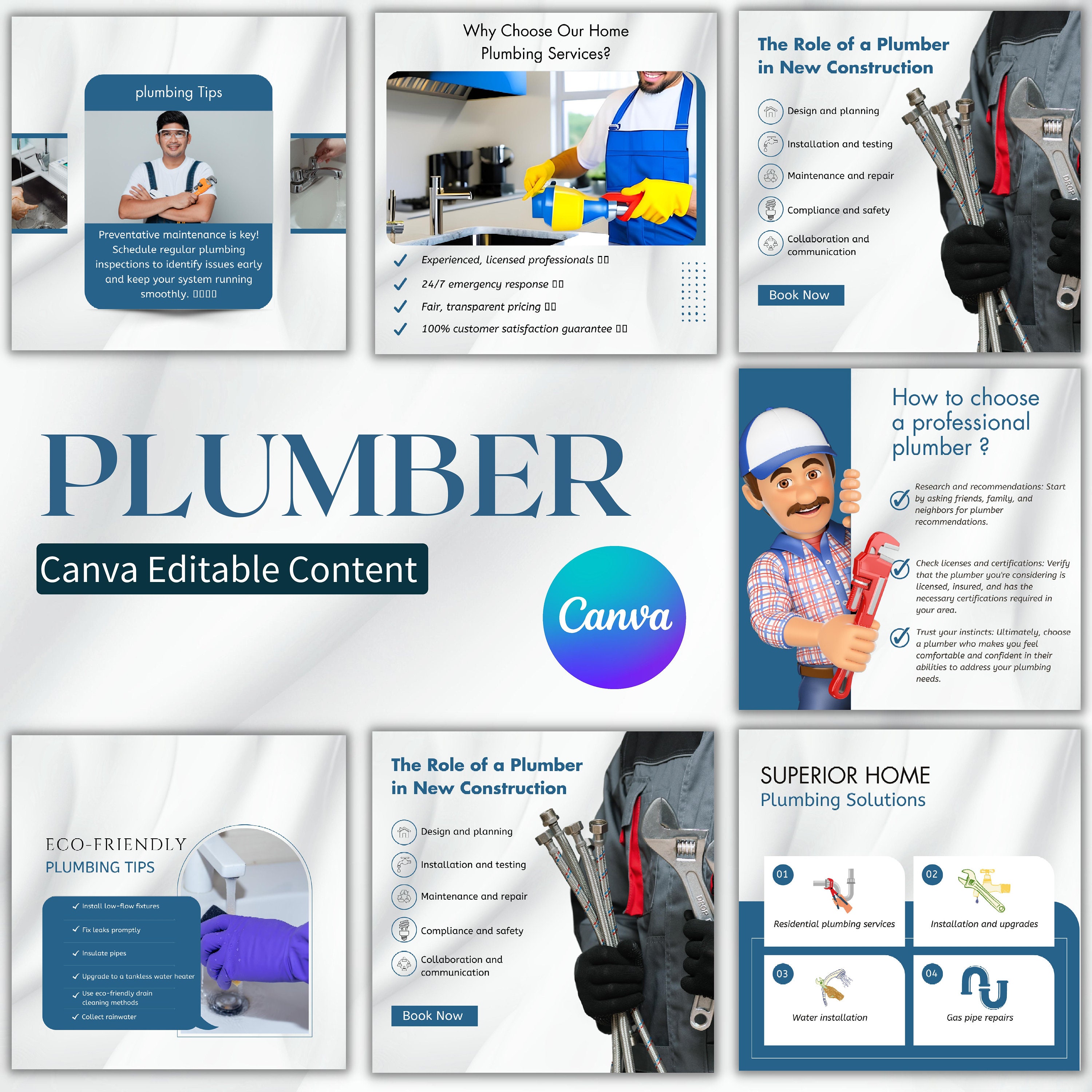 55 Plumber Instagram Post Templates | Plumbing Social Media | Plumber ...