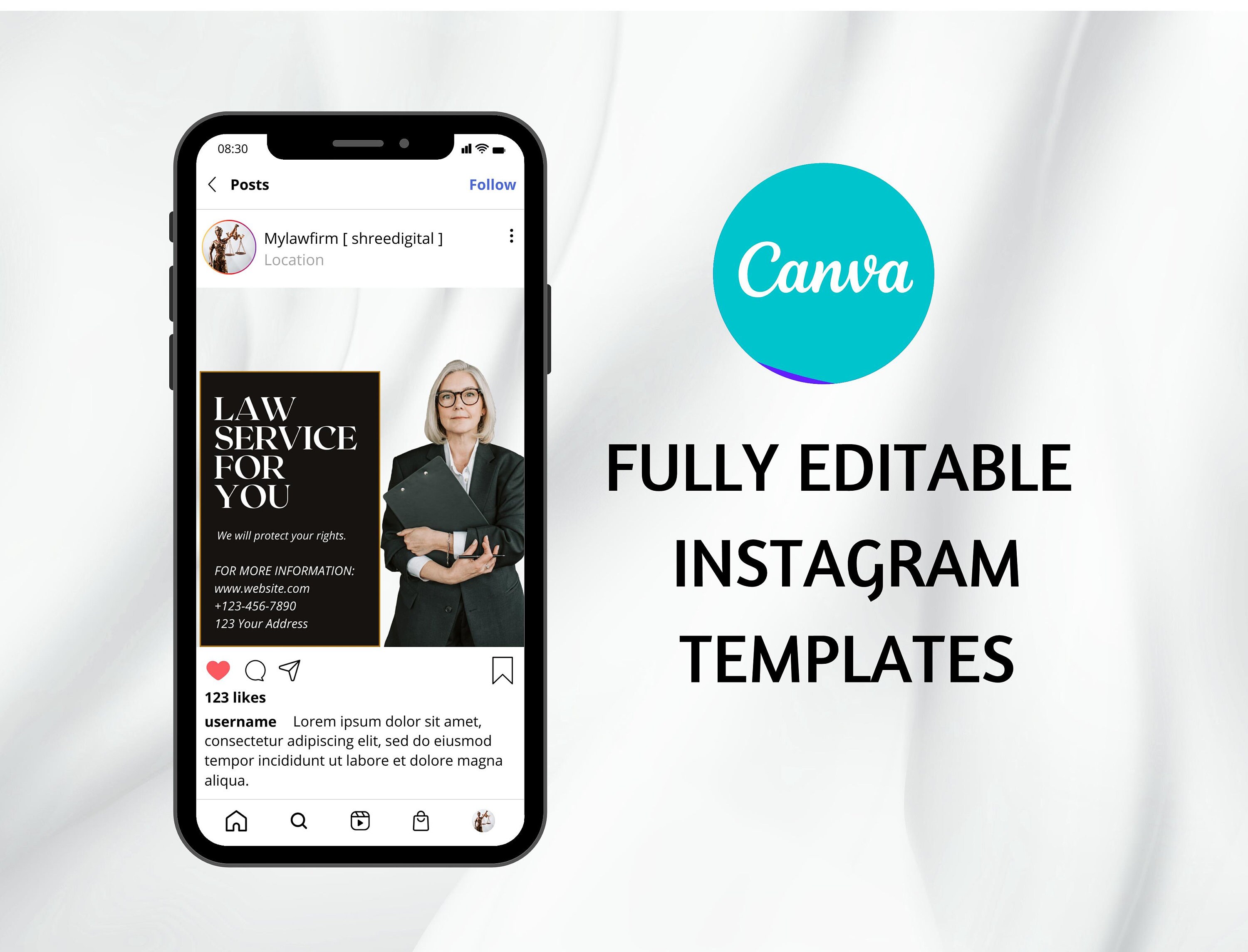 LAWYER TEMPLATE — Instagram Posts Template for Law Office, Attorney ...
