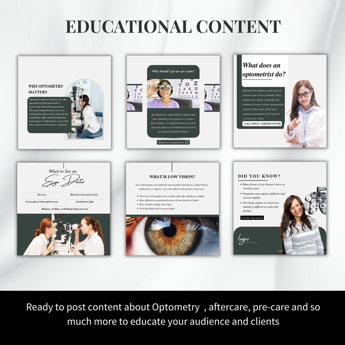 50 Optometry Instagram Post Templates | Optician Branding | Optical ...