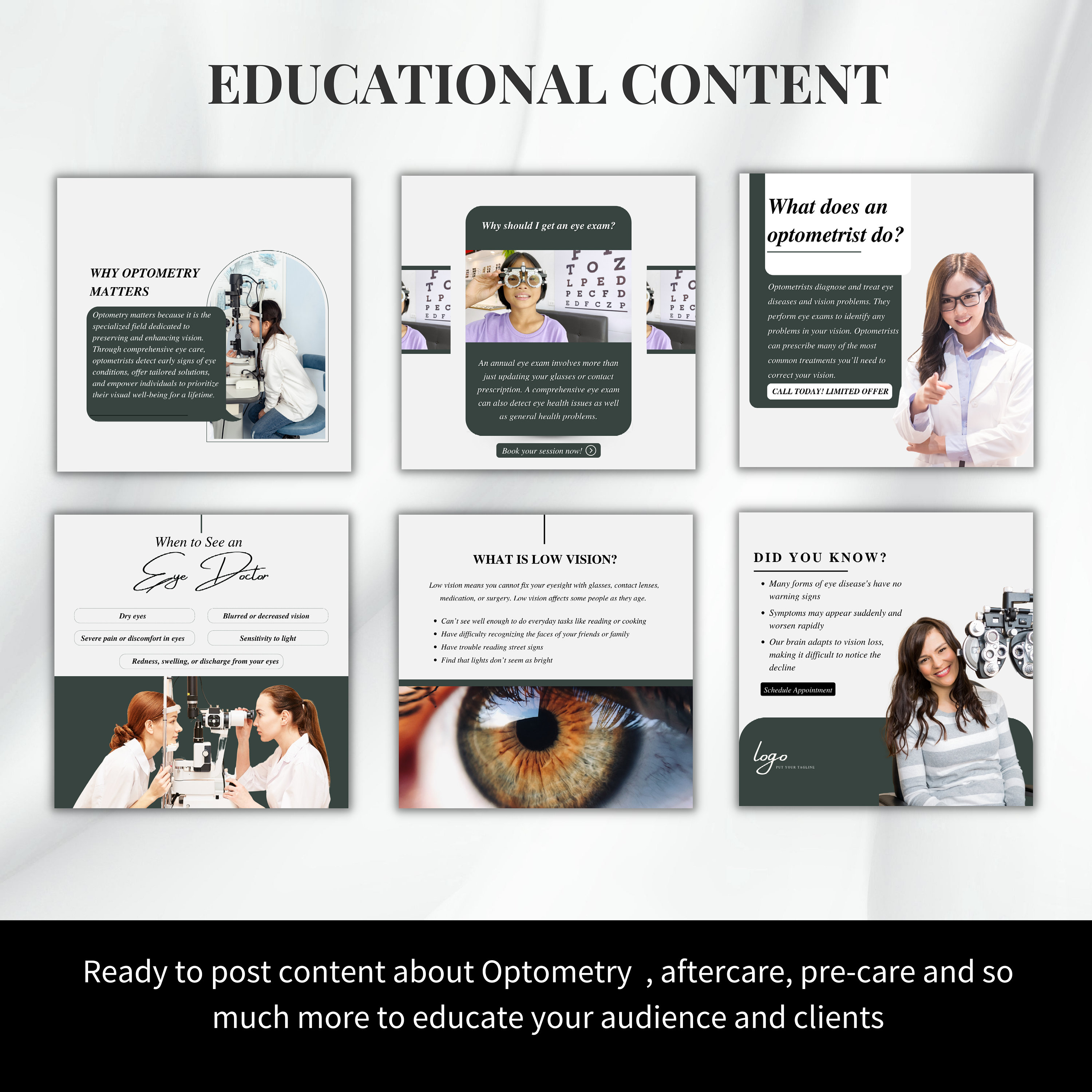50 Optometry Instagram Post Templates | Optician Branding | Optical ...