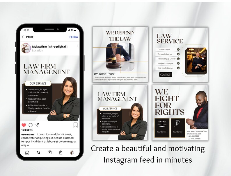 LAWYER TEMPLATE — Instagram Posts Template for Law Office, Attorney ...