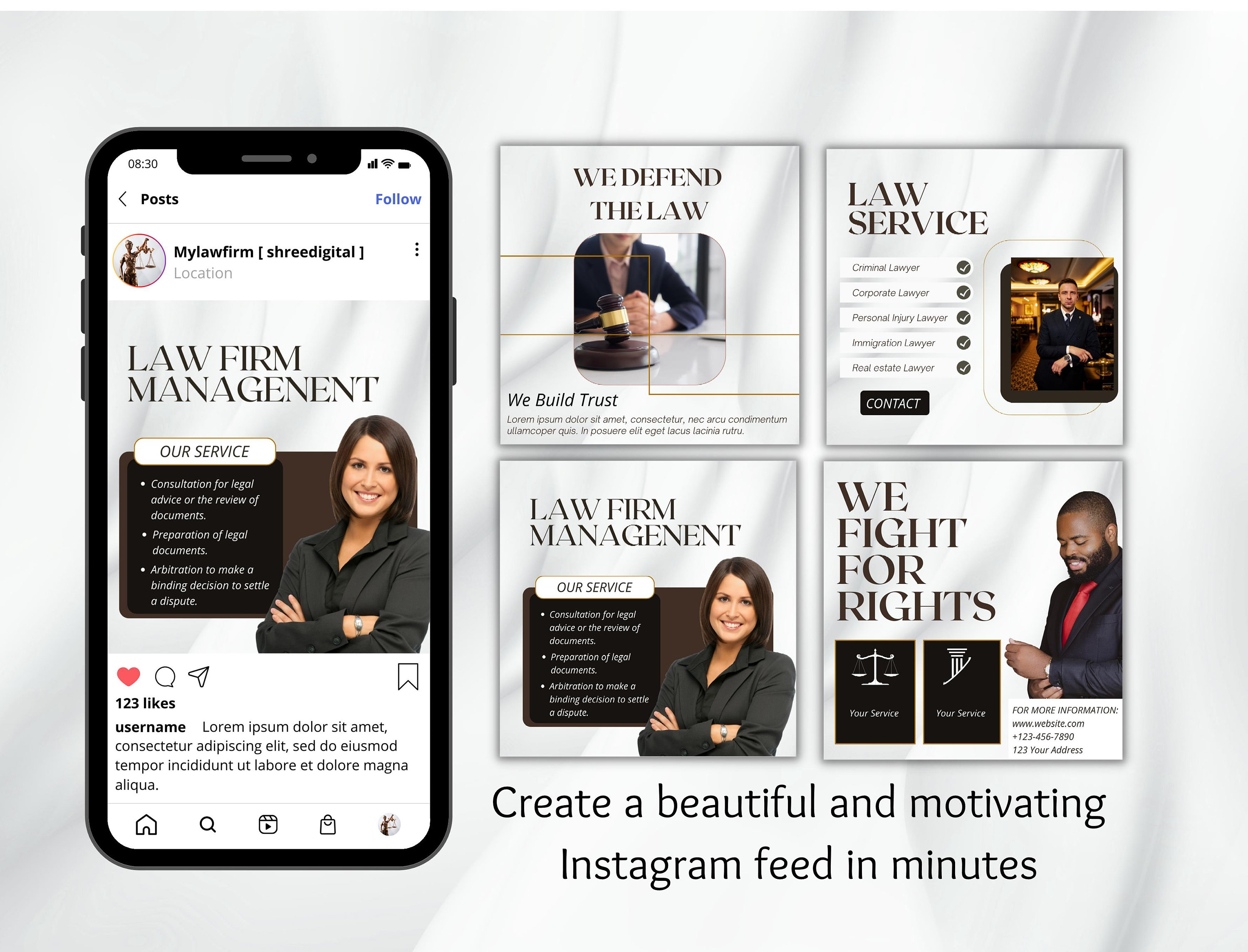 LAWYER TEMPLATE — Instagram Posts Template for Law Office, Attorney ...