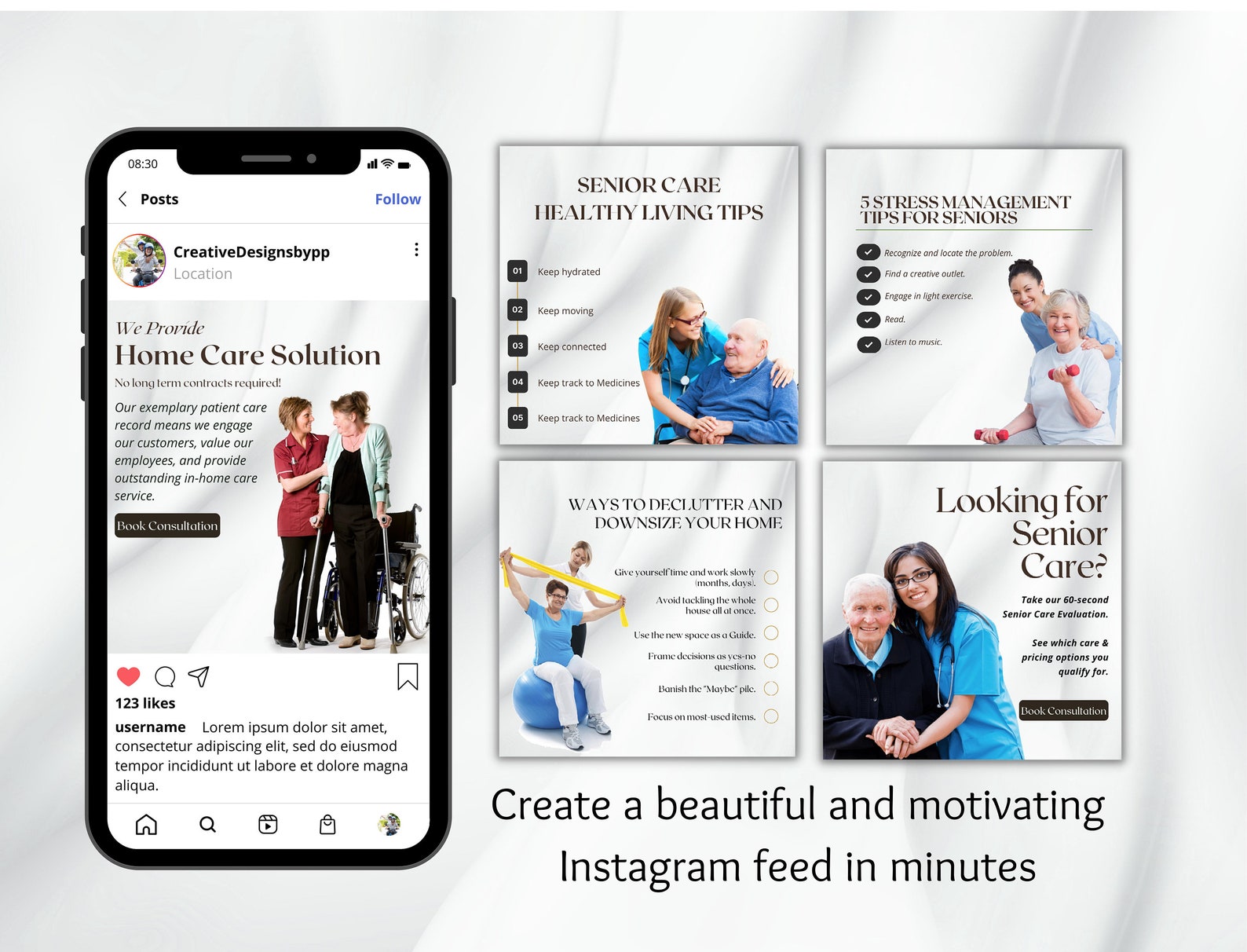 Care Giver Instagram Post Home Care Service Template Home - Etsy