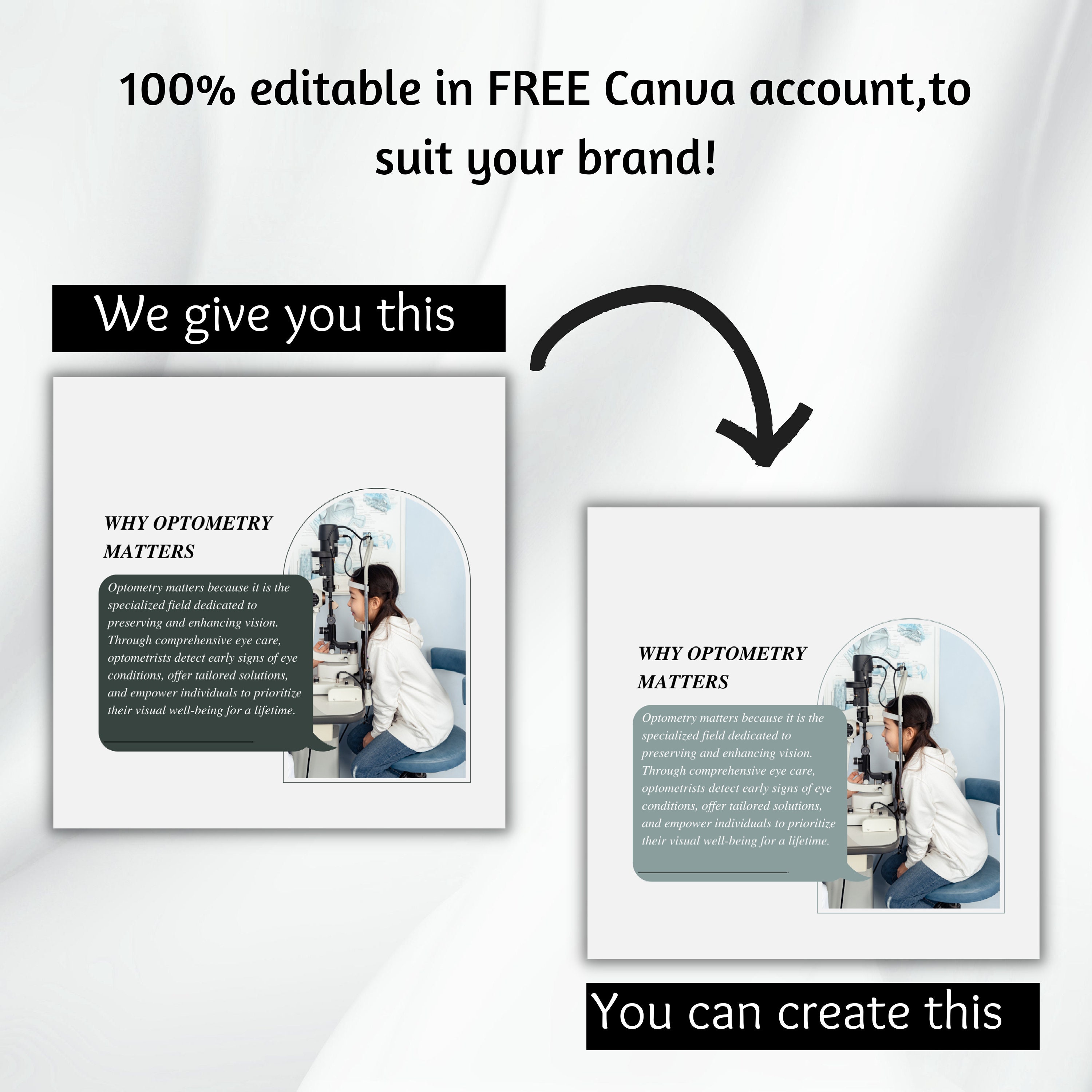 50 Optometry Instagram Post Templates | Optician Branding | Optical ...