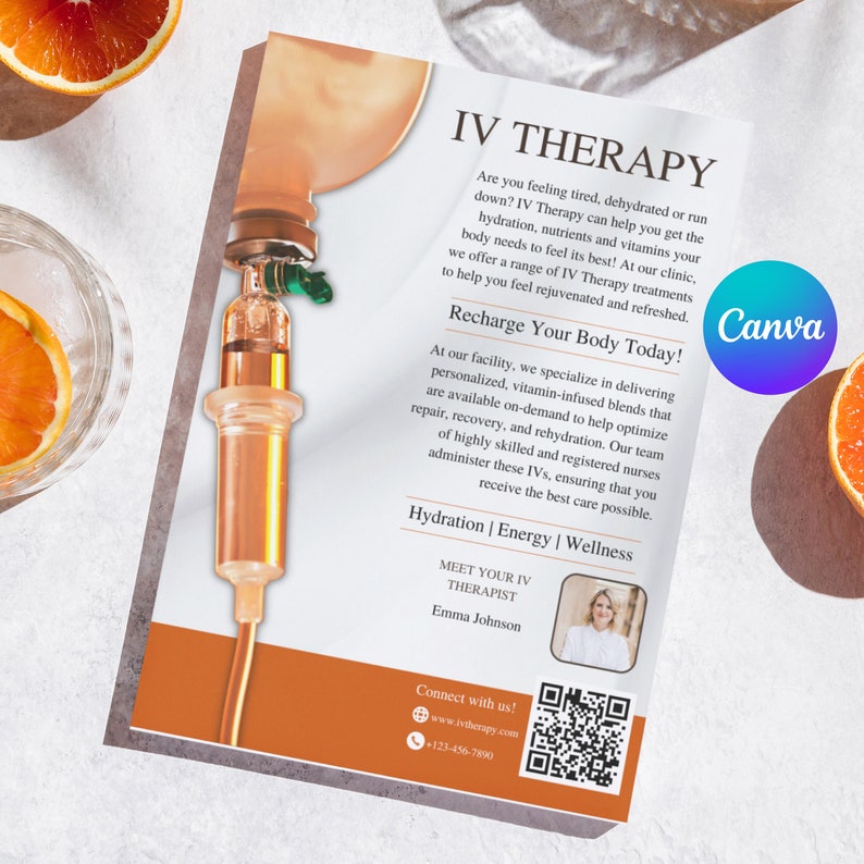 IV Therapy Flyer Template: Editable A4 Canva Design - Etsy