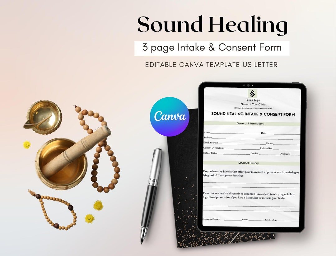 Sound Healing Intake Form: Energy Healing Consent (canva Template) - Etsy