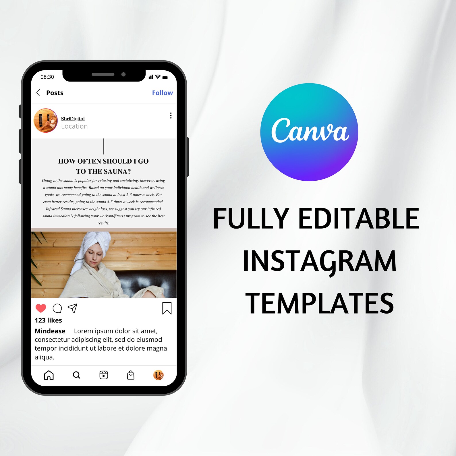 Infrared Sauna Therapy , Instagram Posts, Social Media Templates, Canva ...