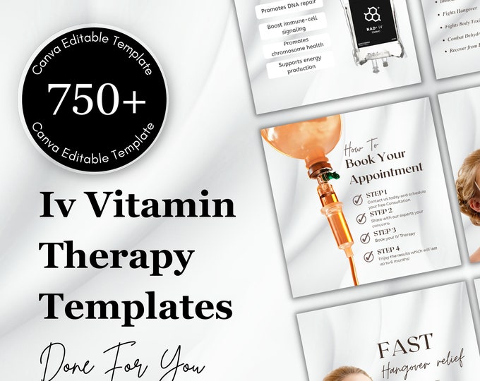 IV Therapy Instagram Templates - Intravenous Canva Editable Templates ...