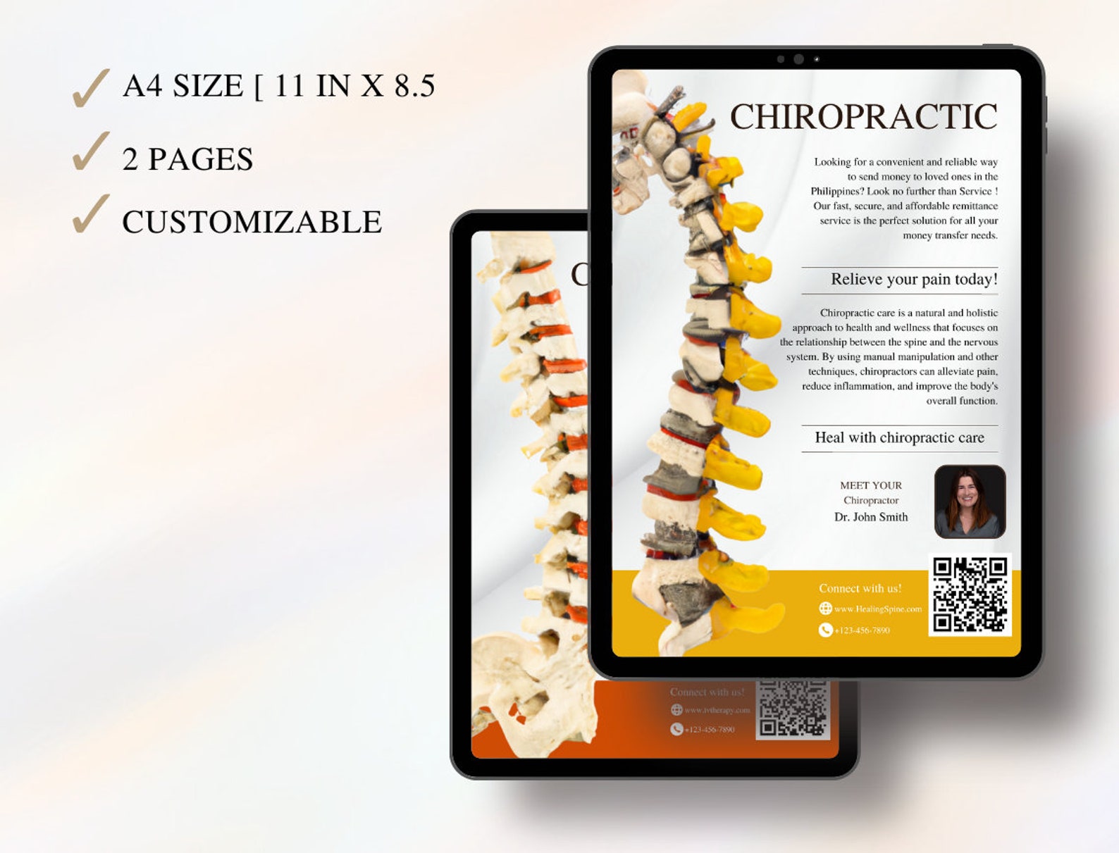 Chiropractor Flyer Canva Template - A4 Size, Editable & Professional - Etsy