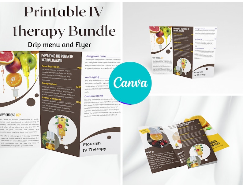 Intravenous Therapy Trifold | IV Therapy Marketing Templates | IV ...