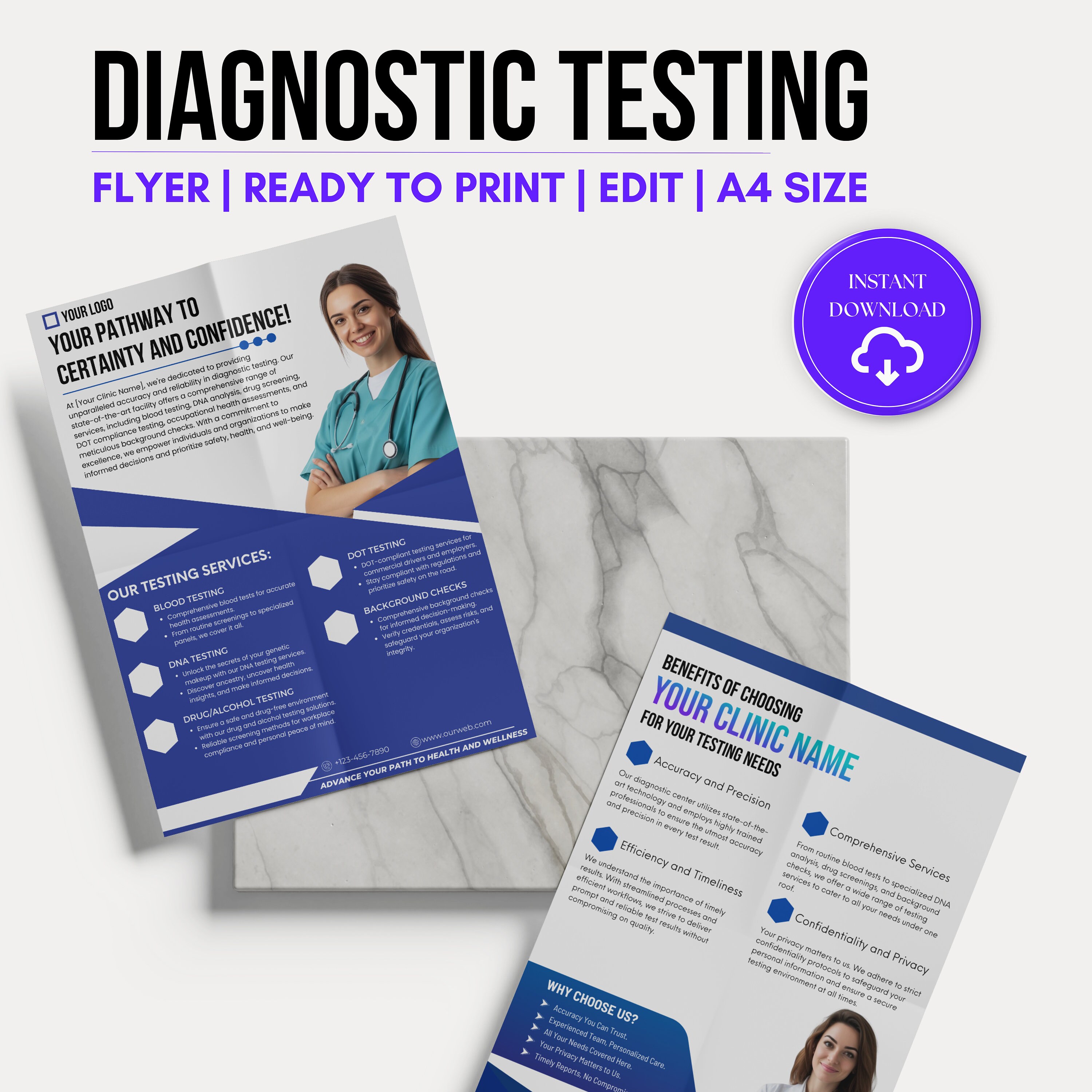 Diagnostic Testing Flyer Canva Templates, Blood Testing , DNA Testing ...