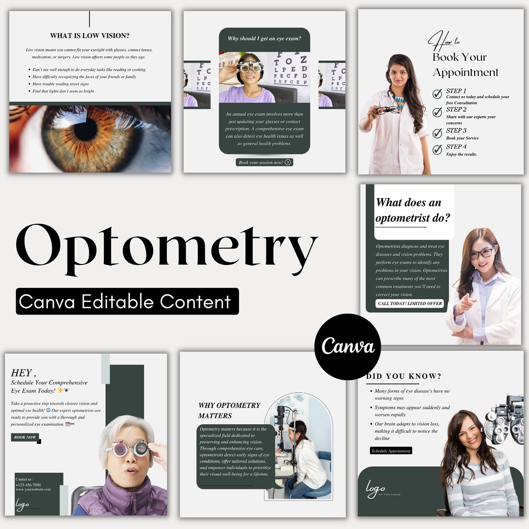 50 Optometry Instagram Post Templates | Optician Branding | Optical ...