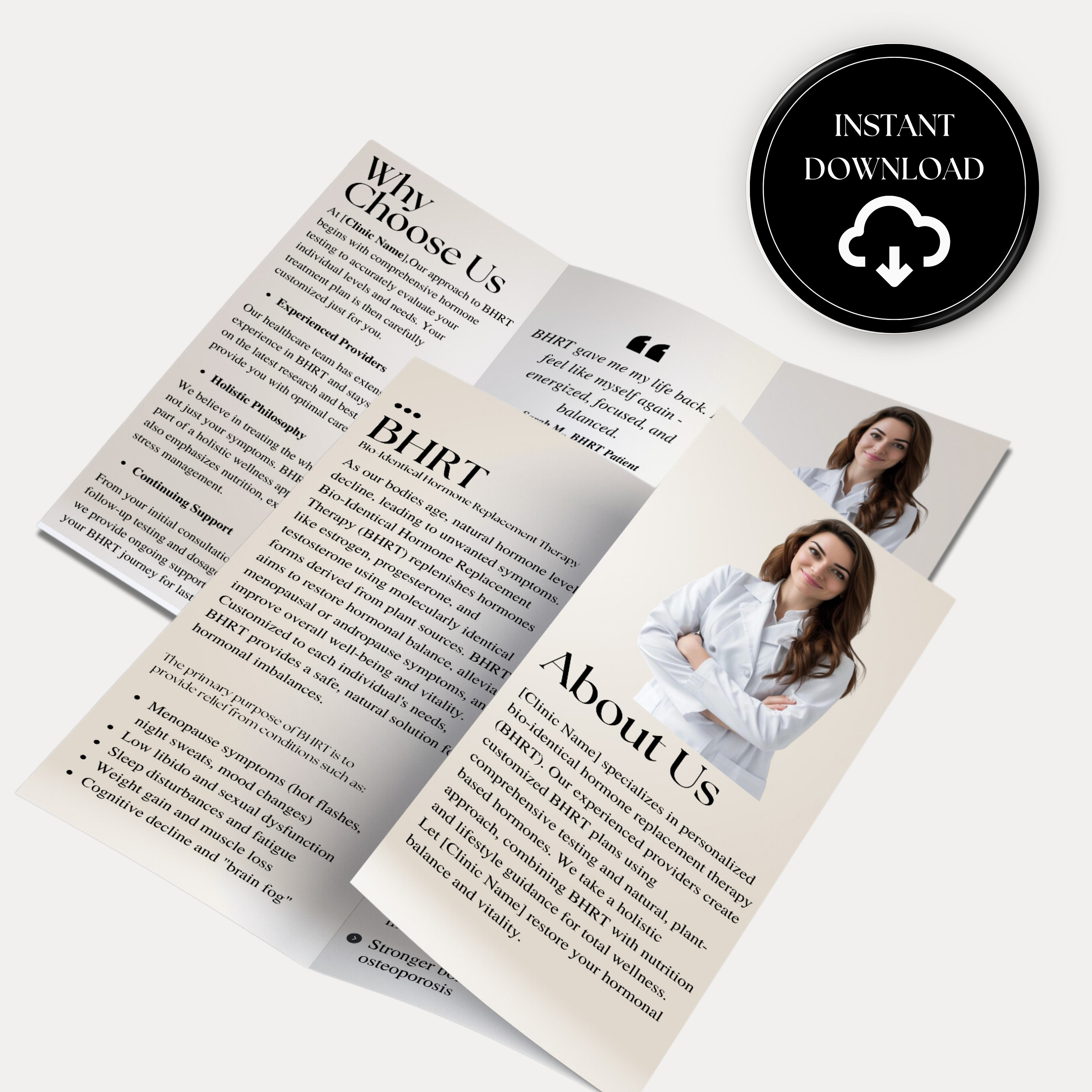 BHRT Tri-fold Brochure Template: Hormone Therapy (edit in Canva) - Etsy
