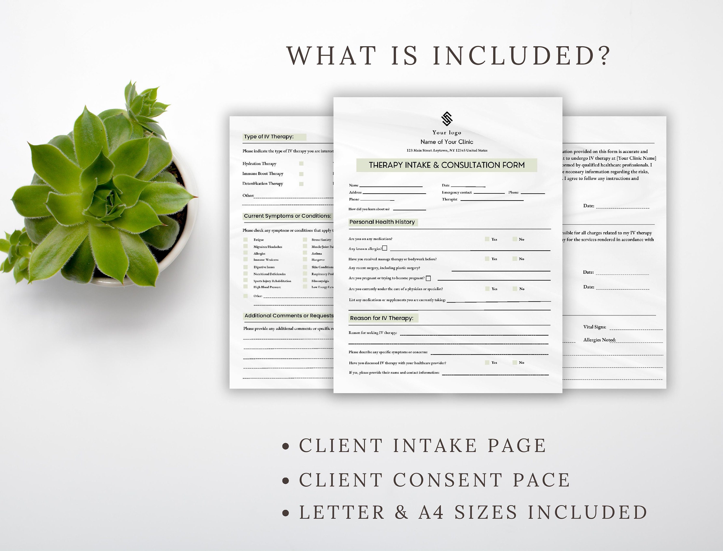 IV Therapy Intake & Consent Form: Canva Editable Template - Etsy
