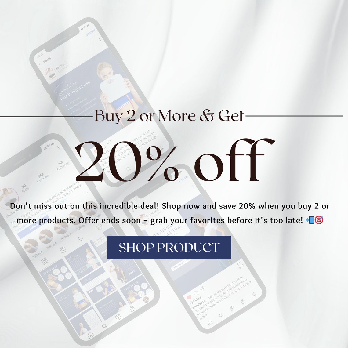 Semaglutide Weight Loss Instagram Posts Editable Canva Template Bundle ...