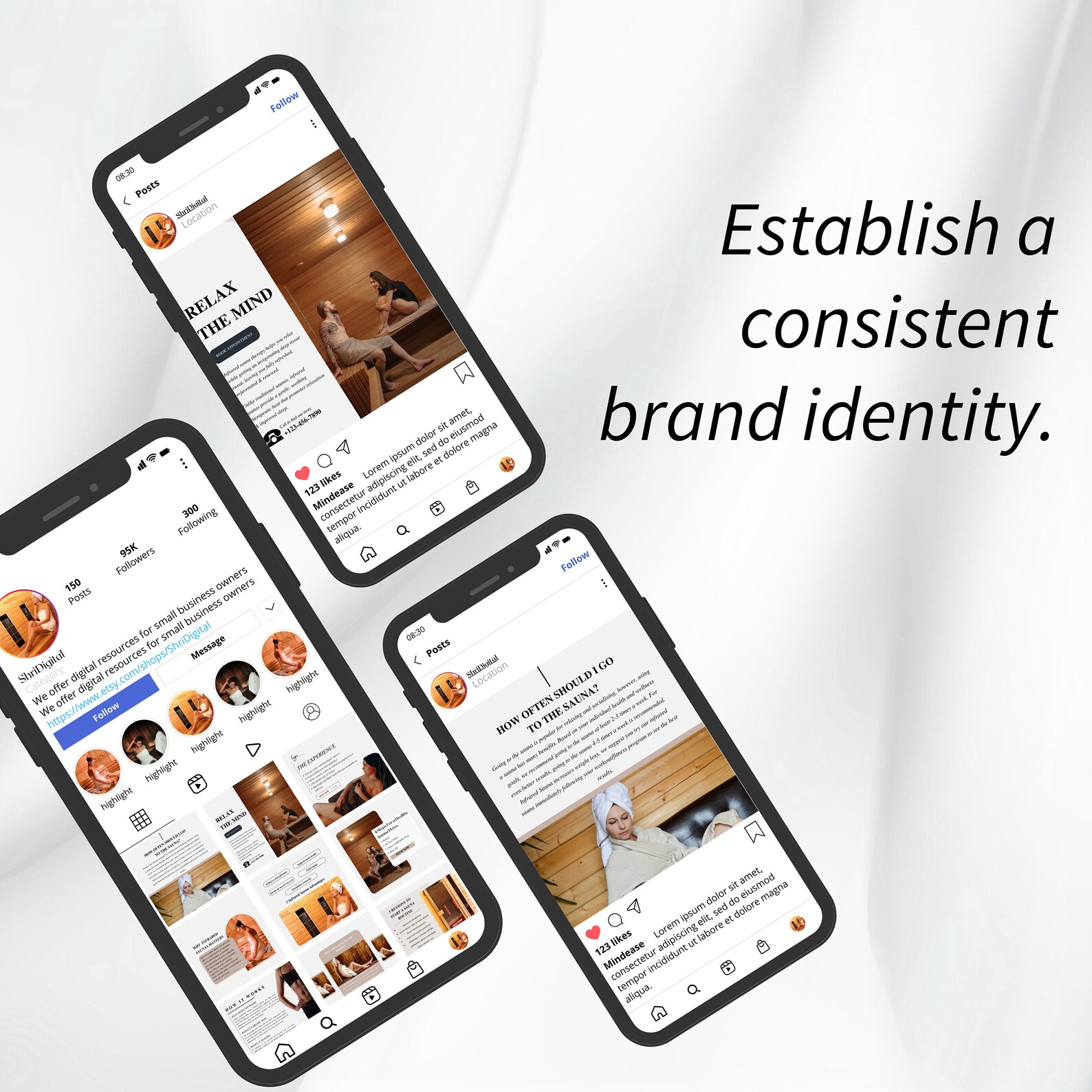 Infrared Sauna Instagram Post Templates: Wellness Social Media (canva ...