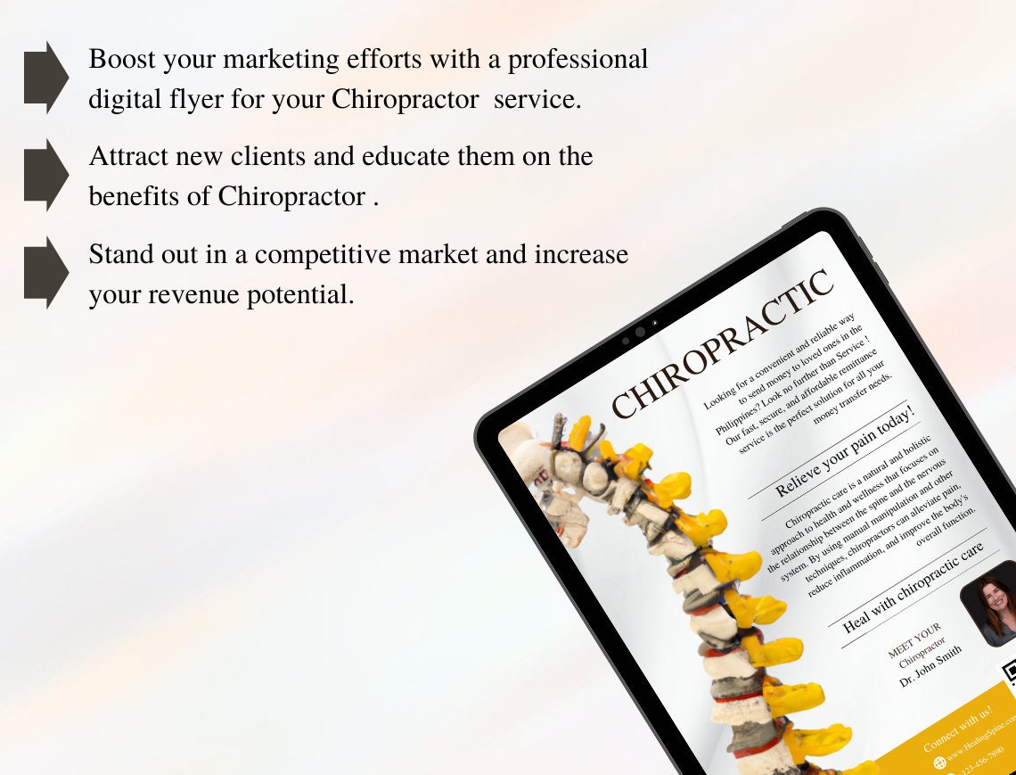 Chiropractor Flyer Canva Template - A4 Size, Editable & Professional - Etsy
