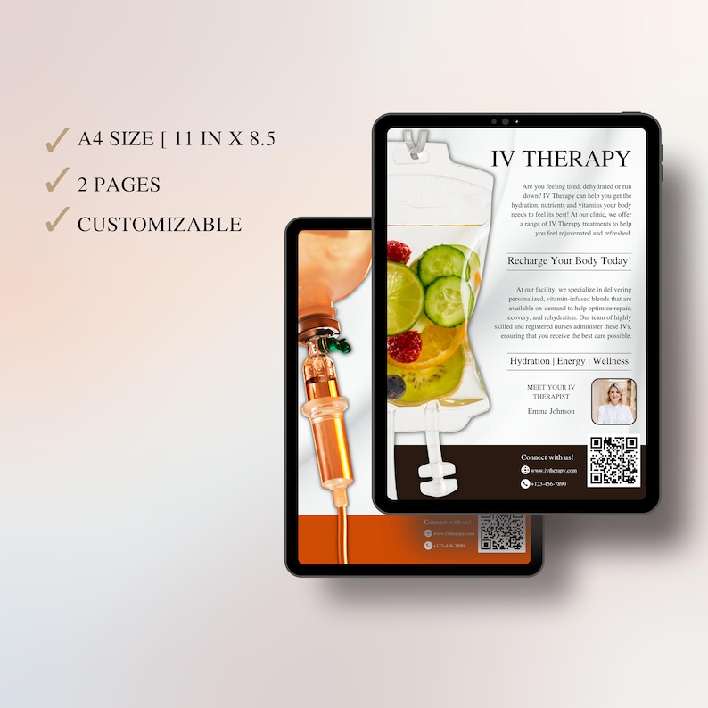 IV Therapy Flyer Template: Editable A4 Canva Design - Etsy