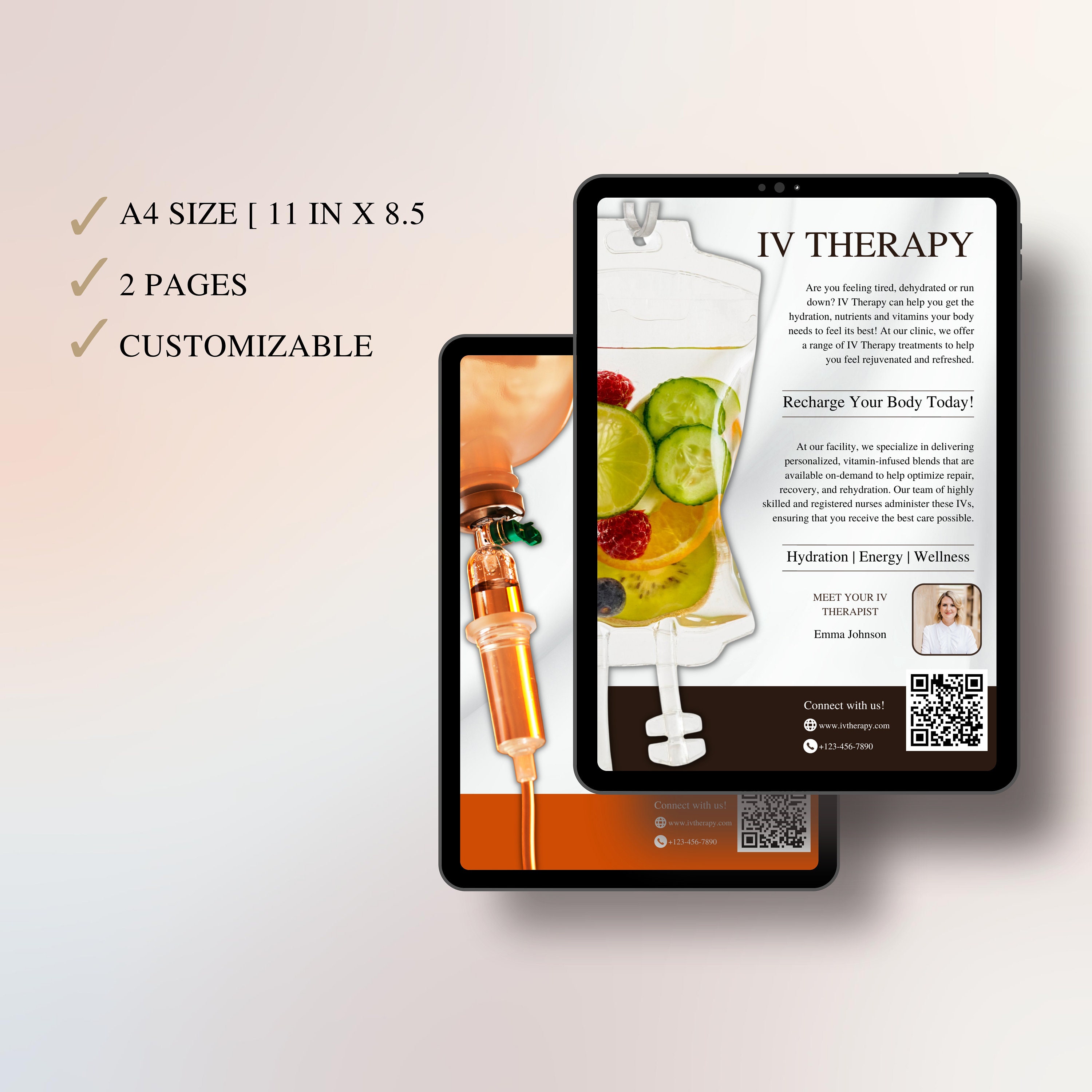 IV Therapy Flyer Template: Editable A4 Canva Design - Etsy