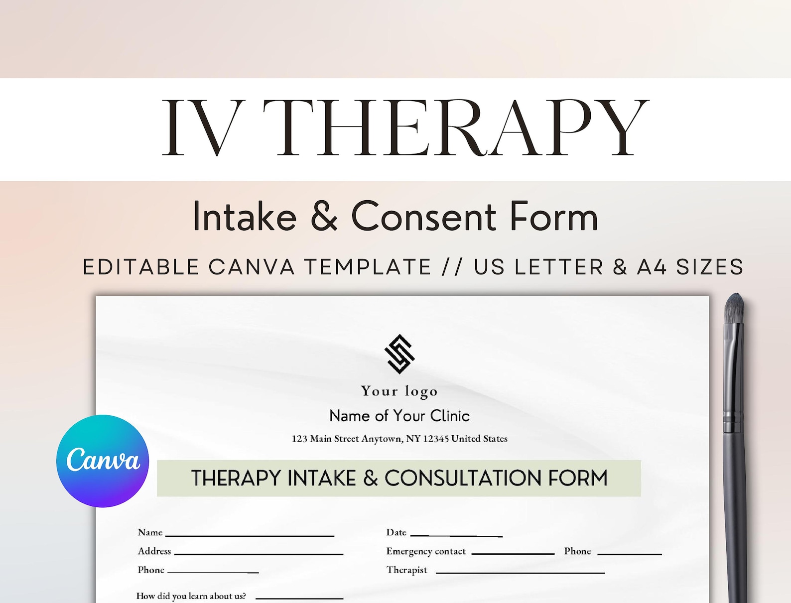 IV Hydration Consent Form | IV Therapy Intake Form | Client ...