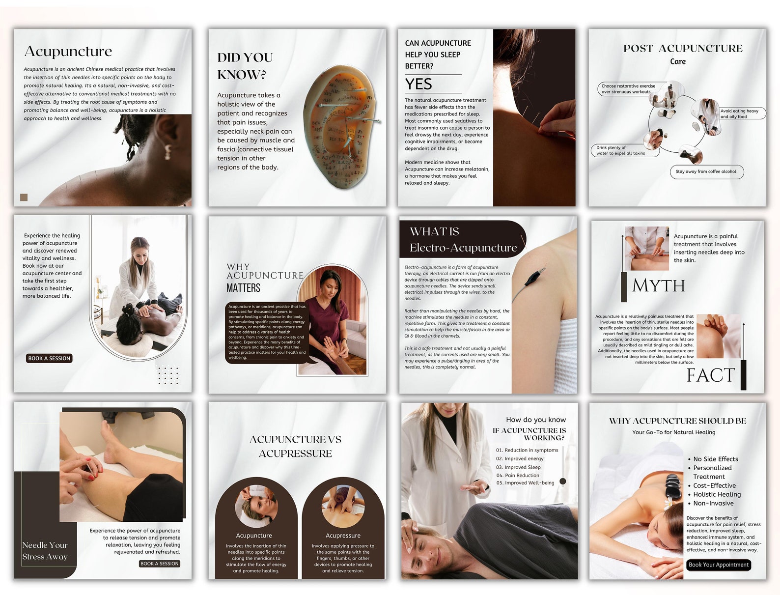 Acupuncture Social Media Template: Canva Editable Instagram Posts - Etsy