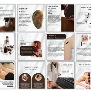 Acupuncture Social Media Template: Canva Editable Instagram Posts - Etsy