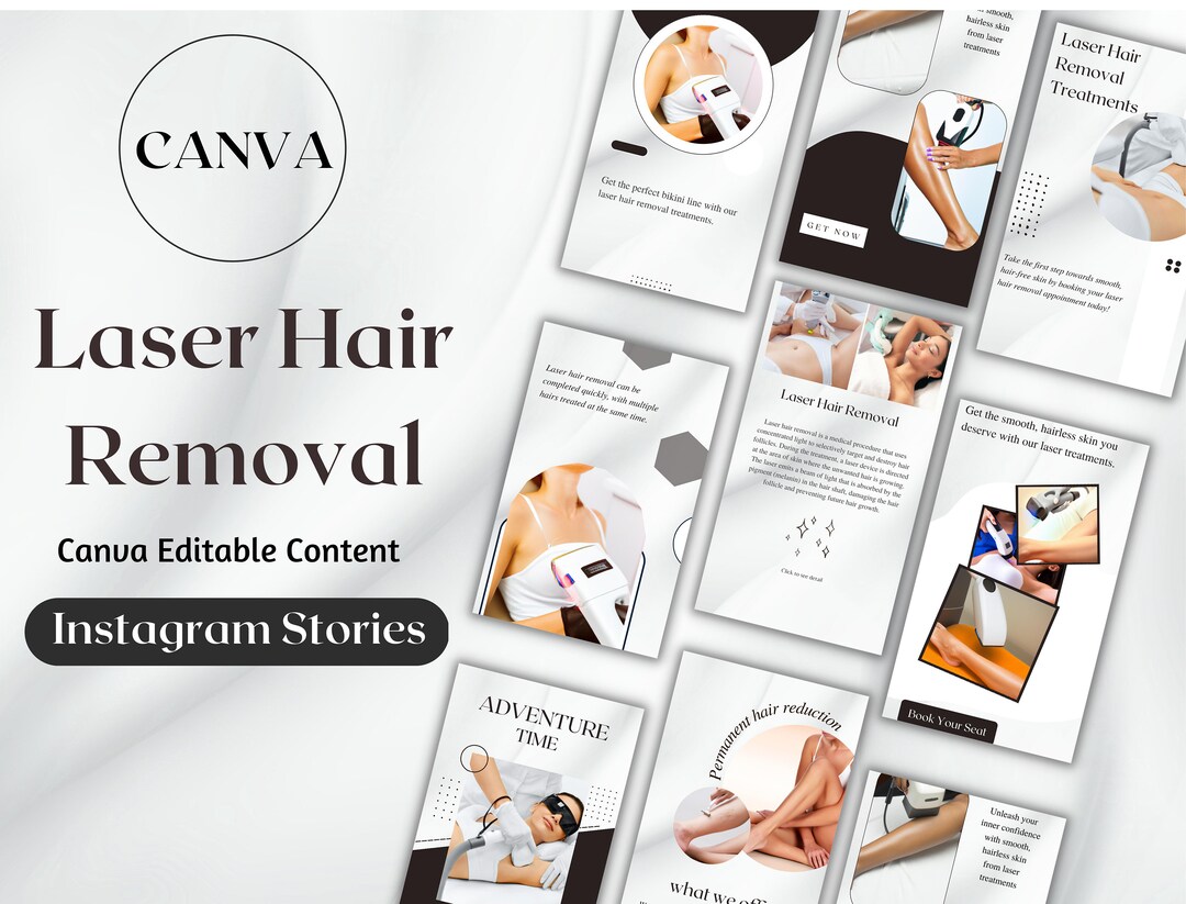 Laser Hair Removal Instagram Story Templates: Canva Editable (digital ...