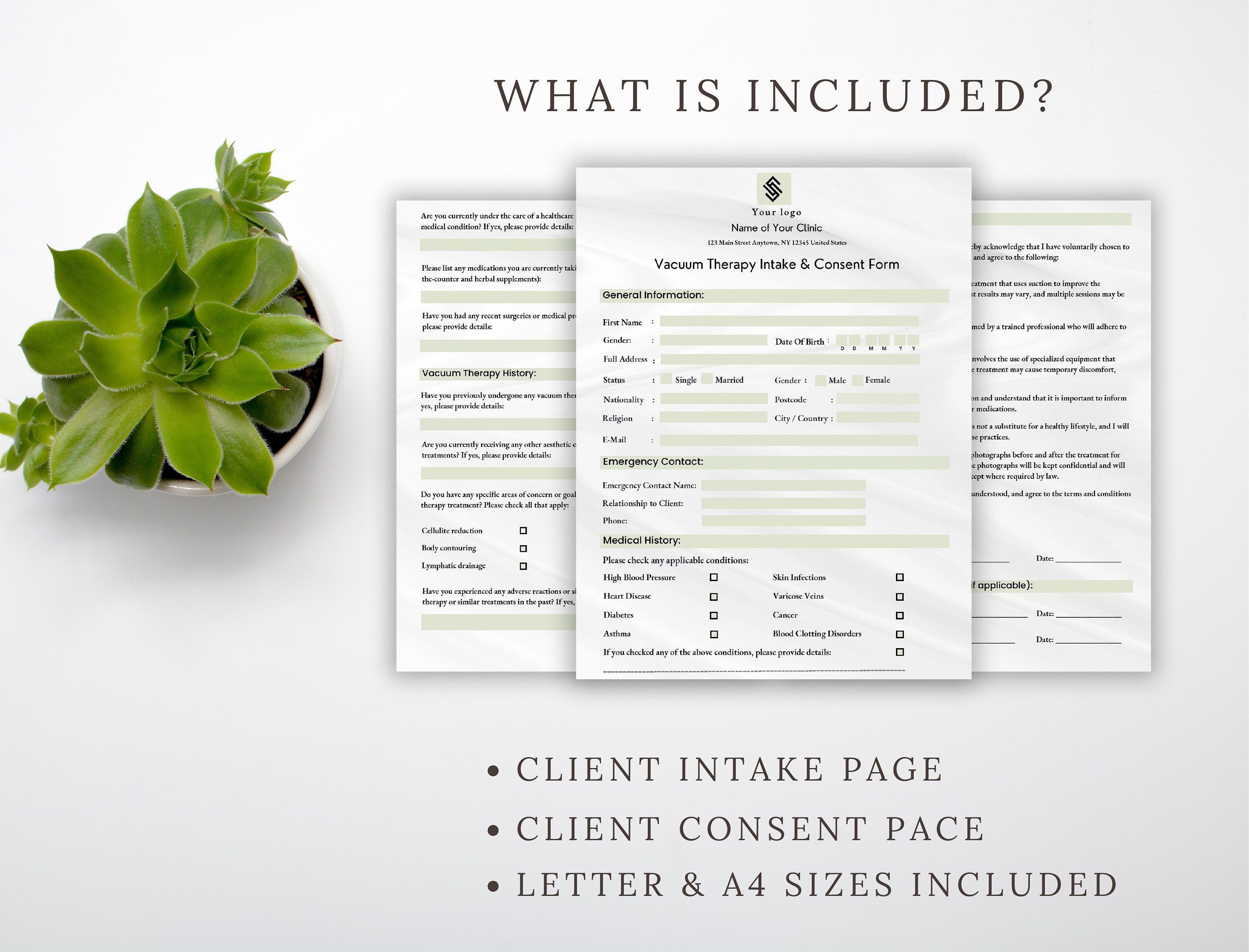 Vacuum Therapy Consent Form & Intake Form Butt Lift Intake - Etsy