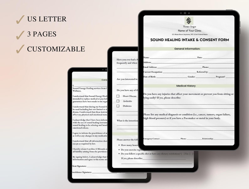 Sound Healing Intake Form: Energy Healing Consent (canva Template) - Etsy
