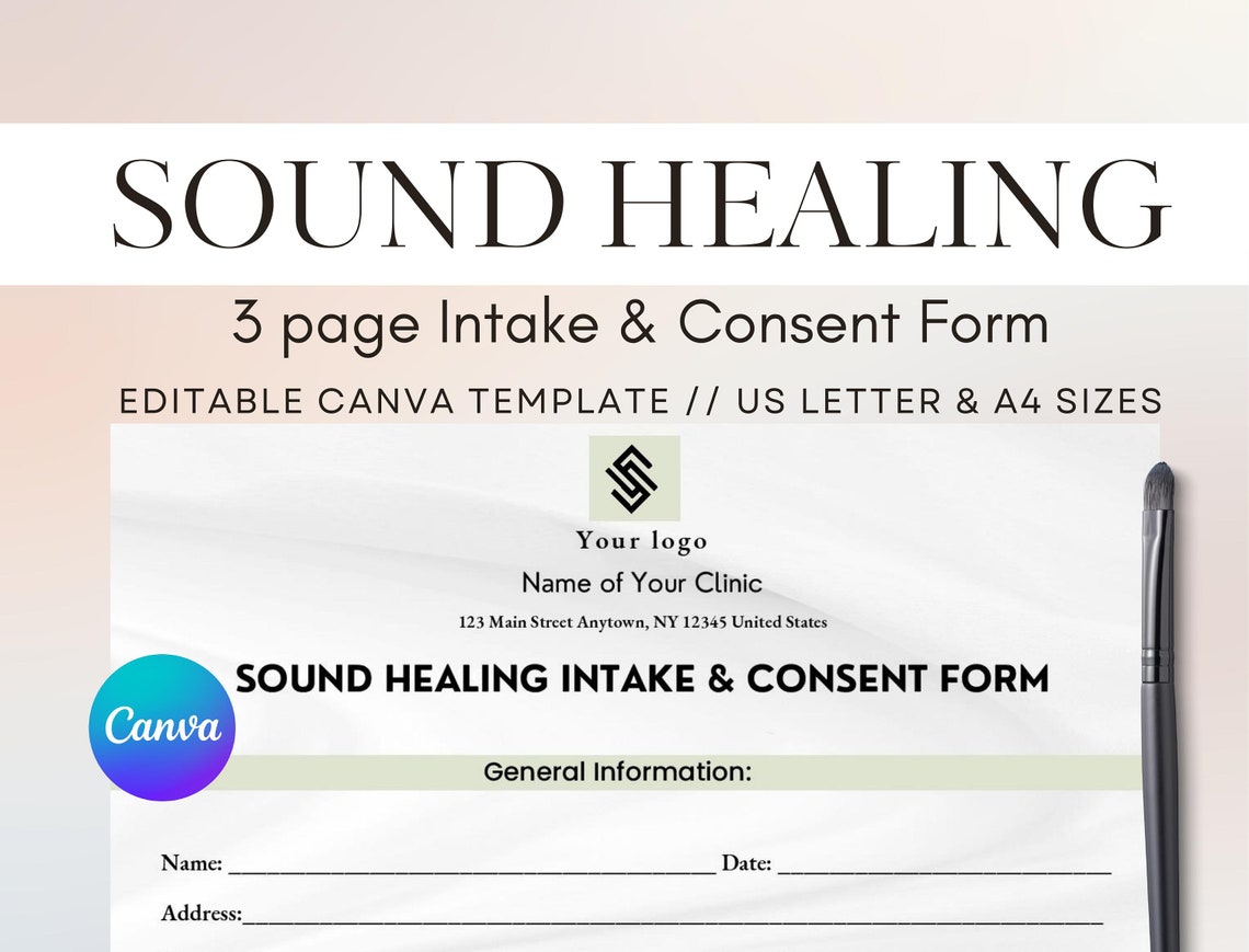 Sound Healing Intake Form: Energy Healing Consent (canva Template) - Etsy